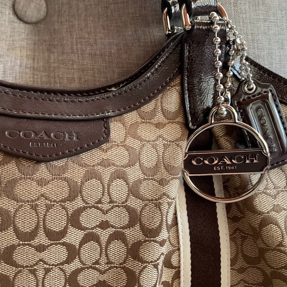 Coach | Bags | Coach Signature Strip Devin Shoulder Bag Coach F2 | Poshmark